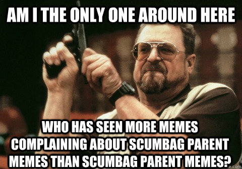 Am I the only one around here who has seen more memes complaining about scumbag parent memes ...