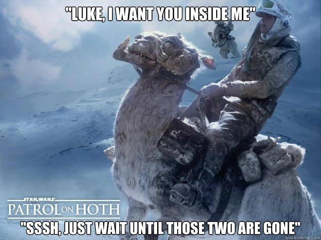 "Luke, I want you inside me" "Sssh, just wait until those two are gone" - Misc - quickmeme