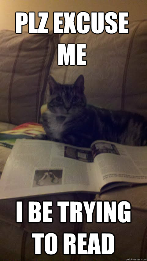 plz excuse me I be trying to read - Misc - quickmeme