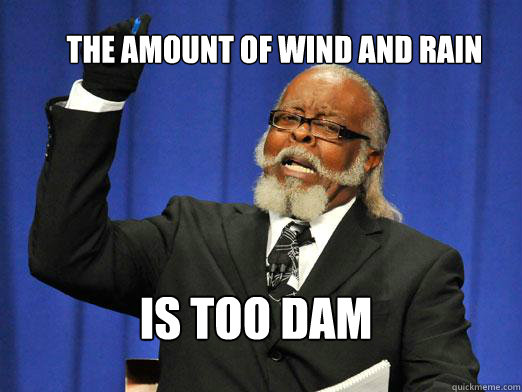 The amount of wind and rain is too dam high - the rent is to dam high - quickmeme