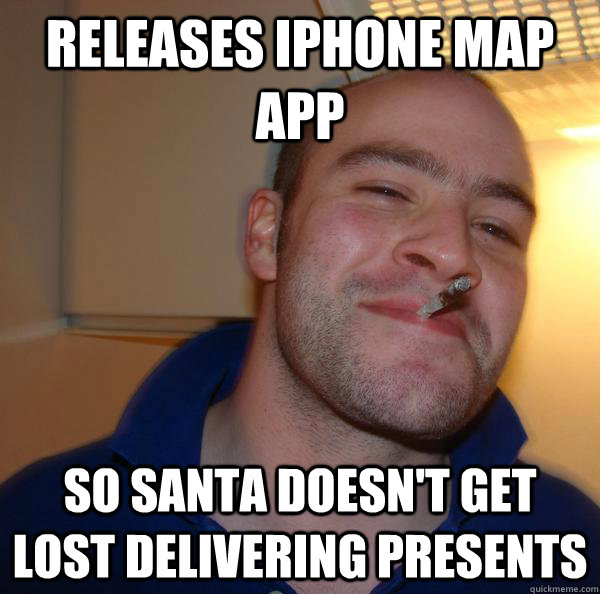releases iphone map app so santa doesn't get lost delivering presents - Misc - quickmeme