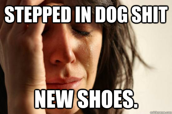 stepped in dog shit New shoes. - First World Problems - quickmeme