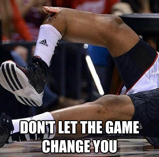 Don't let the game change you - Macklemore on Wares Injury - quickmeme