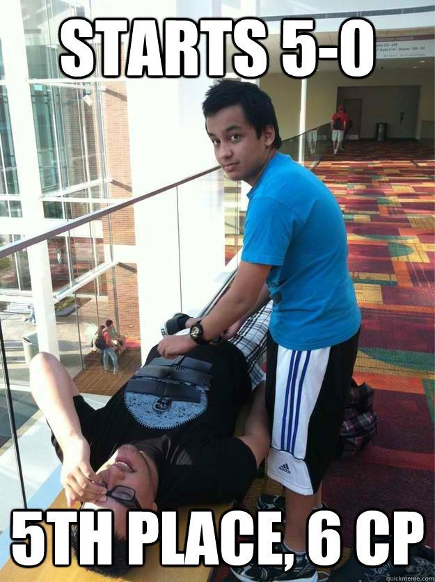 Starts 5-0 5th place, 6 CP - KennyBR - quickmeme