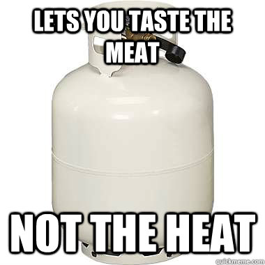 Lets you taste the meat not the heat - Good Guy Propane - quickmeme