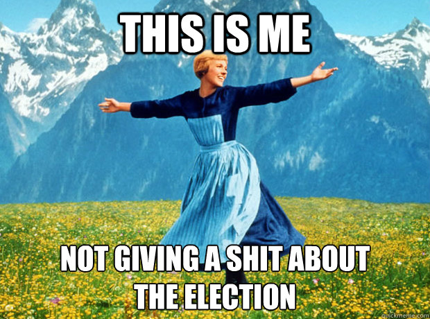 THIS IS ME NOT GIVING A SHIT ABOUT THE ELECTION - Sound of Music- Election - quickmeme