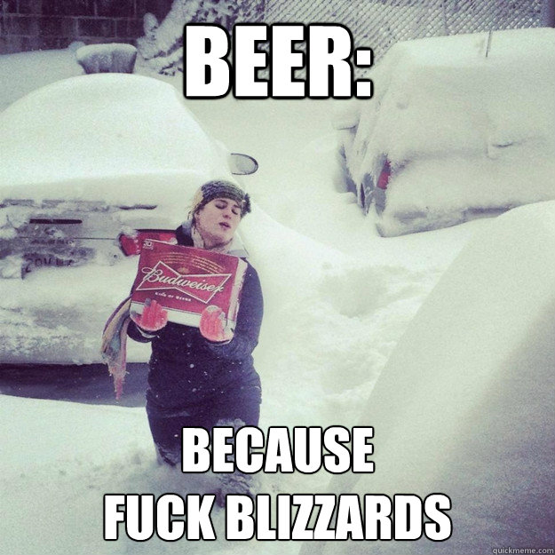 BEER: because fuck blizzards - Beer Quest - quickmeme
