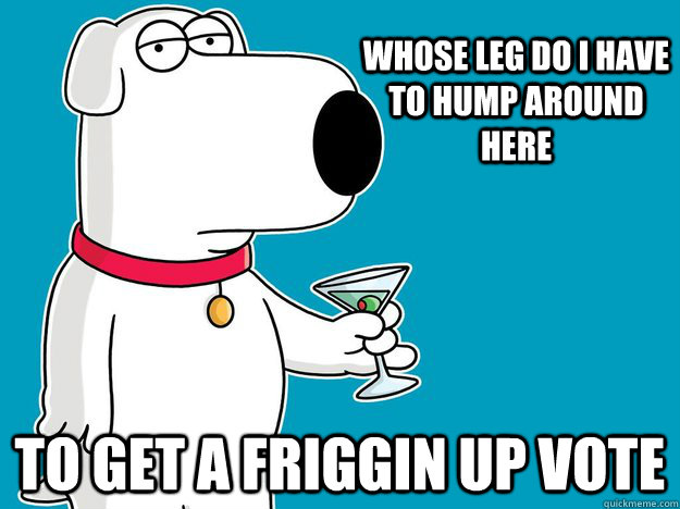 Whose leg do I have to hump around here to get a friggin up vote - Misc - quickmeme