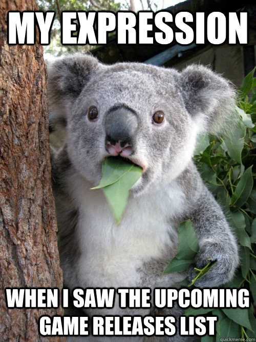 My expression when i saw the upcoming game releases list - MY expression - quickmeme