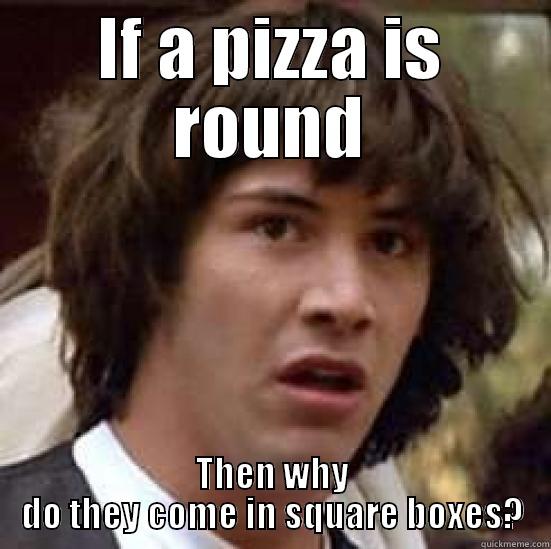 If a pizza is round Then why do they come in square boxes? - quickmeme