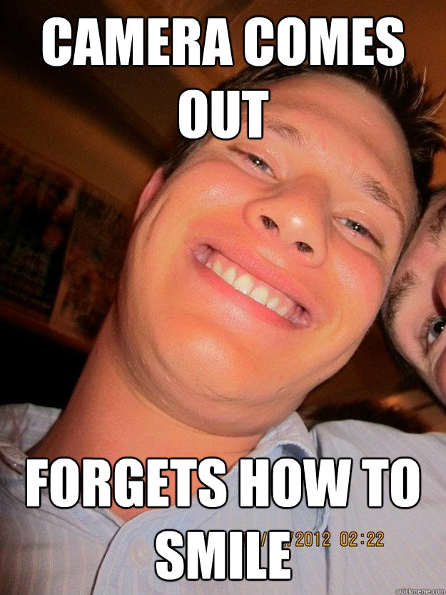 Camera comes out forgets how to smile - Smiling Sandri - quickmeme
