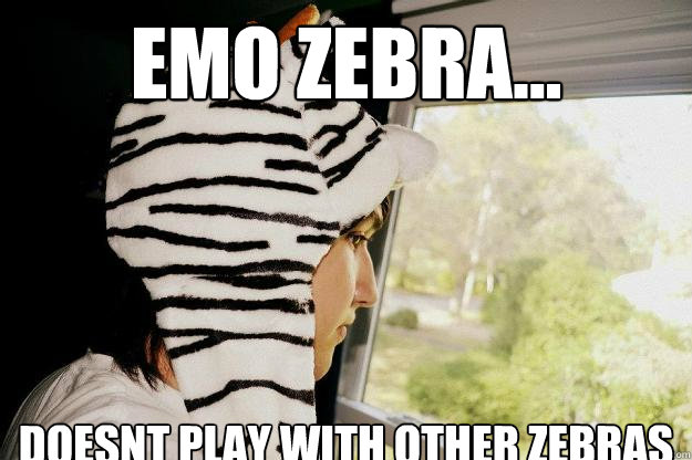 Emo zebra memes | quickmeme