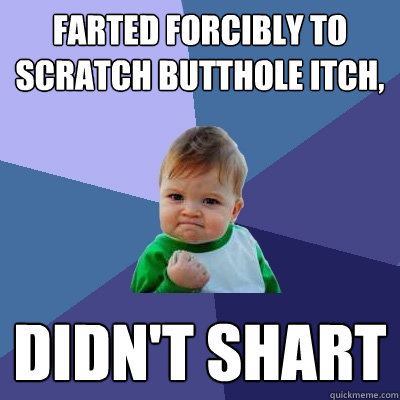 farted forcibly to scratch butthole itch, DIDN't shart - Misc - quickmeme