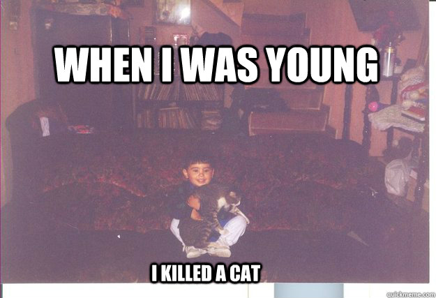 When i was young I killed a cat - Killing cats - quickmeme