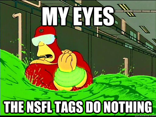 My EYES The NSFL tags do nothing - Misc - quickmeme
