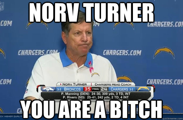 norv turner you are a bitch - Norv Face - quickmeme