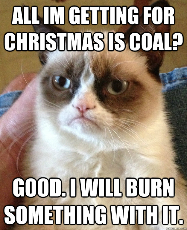 All im getting for christmas is coal? Good. I will burn something with it. - Misc - quickmeme