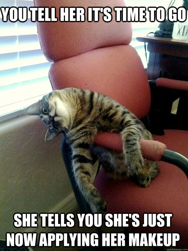 you tell her it's time to go she tells you she's just now applying her makeup - Dazed Kitteh ...