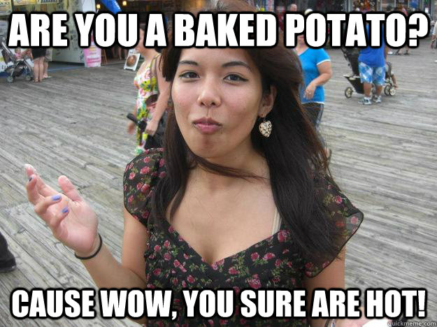 are you a baked potato? cause wow, you sure are hot! - dominicant - quickmeme