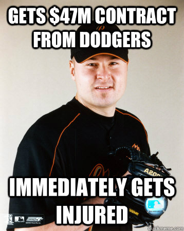Gets $47M contract from dodgers immediately gets injured - Good Guy Jason Schmidt - quickmeme