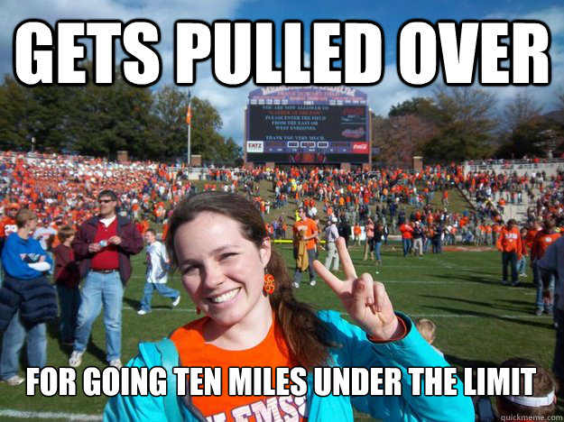 gets pulled over for going ten miles under the limit - Good Girl Spencer - quickmeme