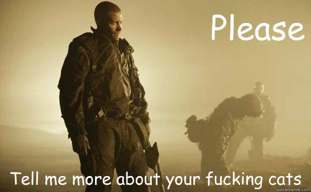 Please Tell me more about your fucking cats - Misc - quickmeme