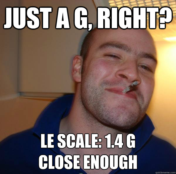 Just a g, right? le scale: 1.4 g close enough - Misc - quickmeme