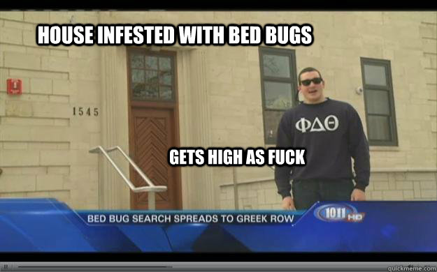 house infested with bed bugs gets high as fuck - Bed bug spread - quickmeme