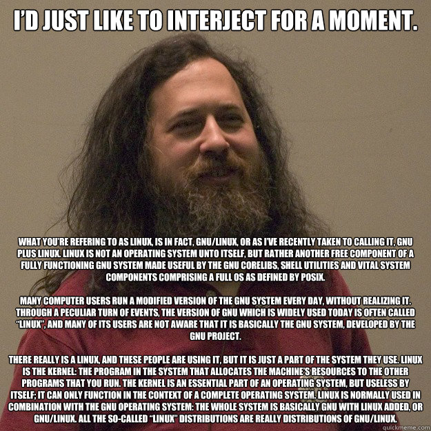 Pedantic Stallman memes | quickmeme