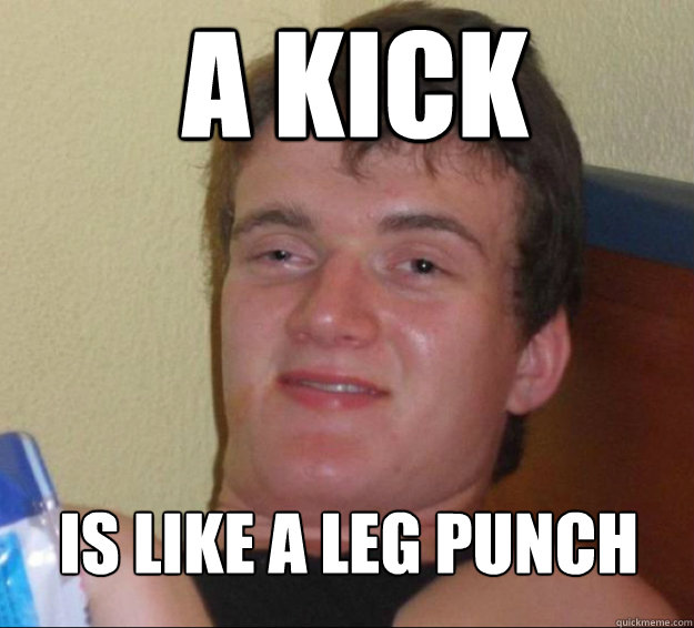 A kick is like a leg punch - 10guy - quickmeme