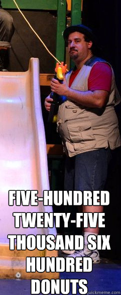 five-hundred twenty-five thousand six hundred donuts - JortsVest Guy - quickmeme
