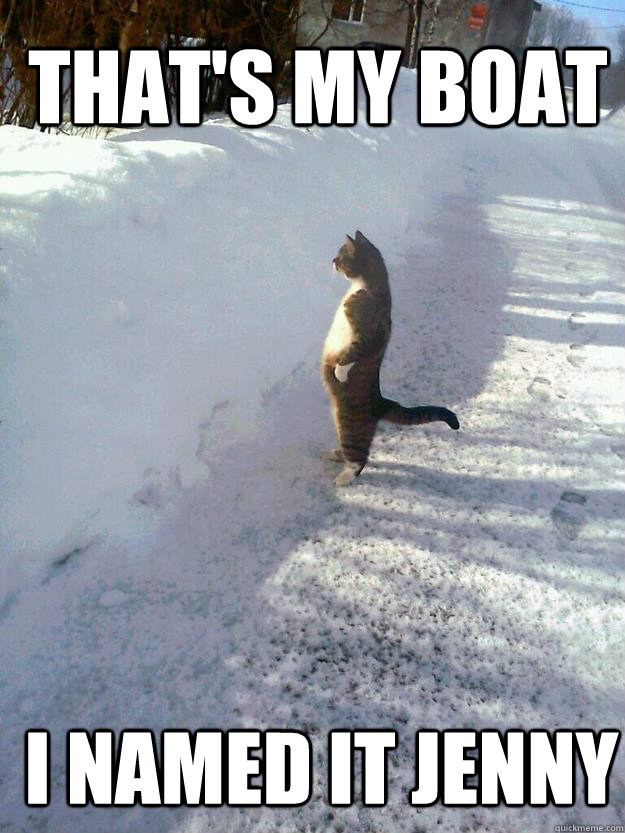 That's my boat I named it Jenny - CatSnowbank - quickmeme