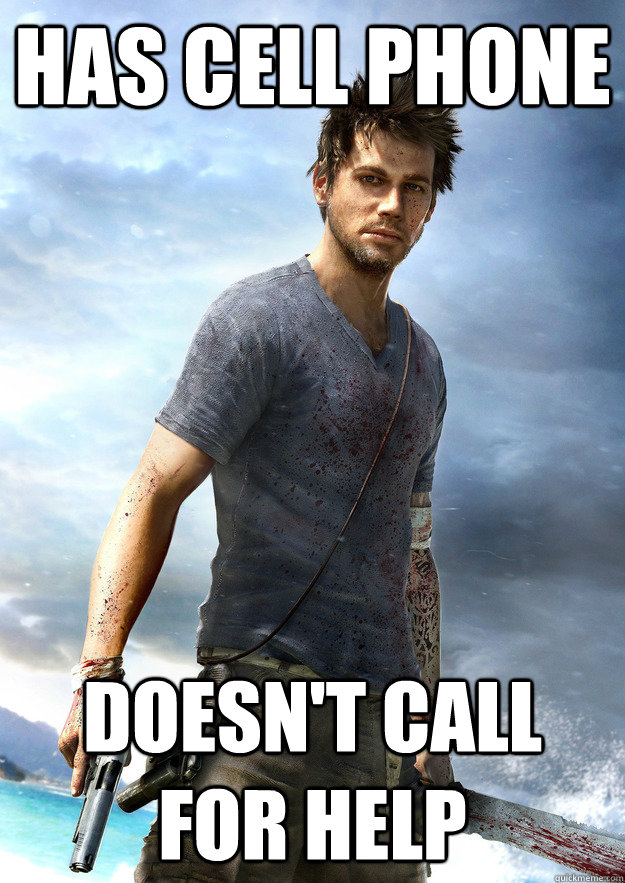 HAS CELL PHONE DOESN'T CALL FOR HELP - Scumbag Jason - quickmeme