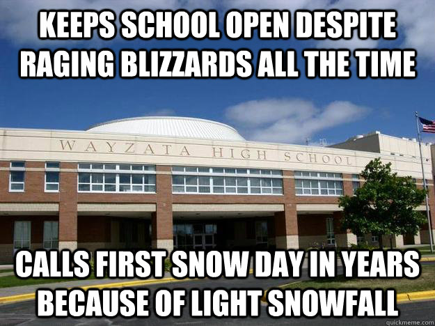 keeps school open despite raging blizzards all the time calls first snow day in years because of ...