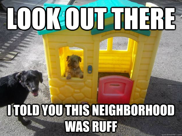 Look out there I told you this neighborhood was ruff - Upper Class White Dog - quickmeme