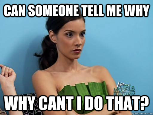 Can someone tell me why Why cant I do that? - Misc - quickmeme