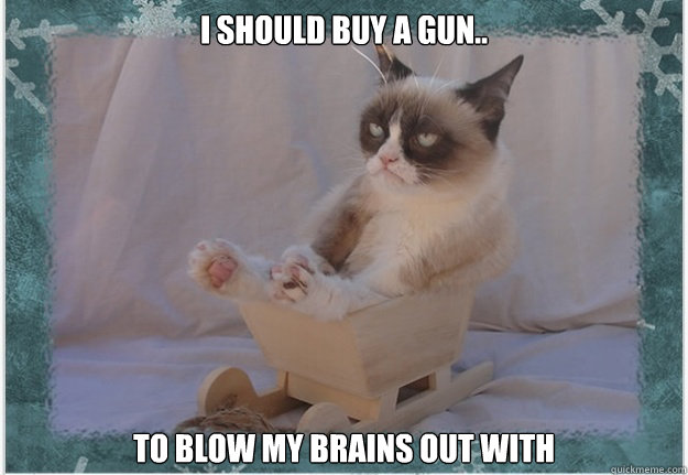 I should buy a gun.. To blow my brains out with - Misc - quickmeme