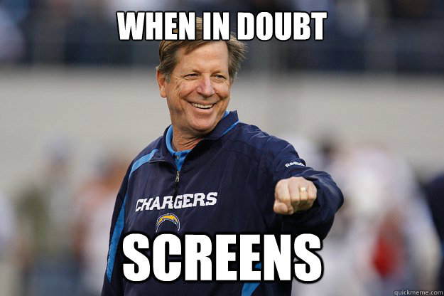 when in doubt screens - Norv Turner - quickmeme