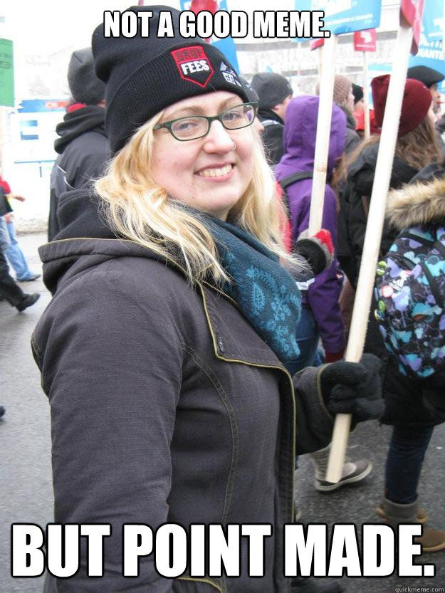 not a good meme. but point made. - DROP THE CFS - quickmeme