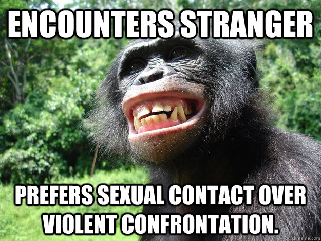 encounters stranger prefers sexual contact over violent confrontation. - Misc - quickmeme