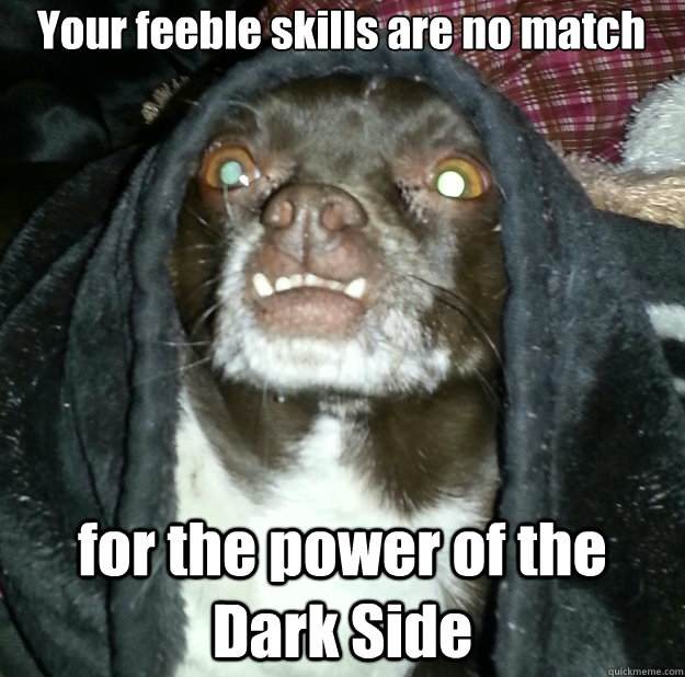 Your feeble skills are no match for the power of the Dark Side - Misc - quickmeme