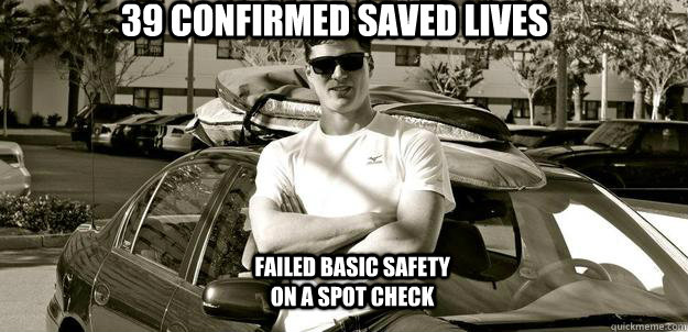 39 confirmed saved lives Failed basic safety on a spot check - Misc - quickmeme