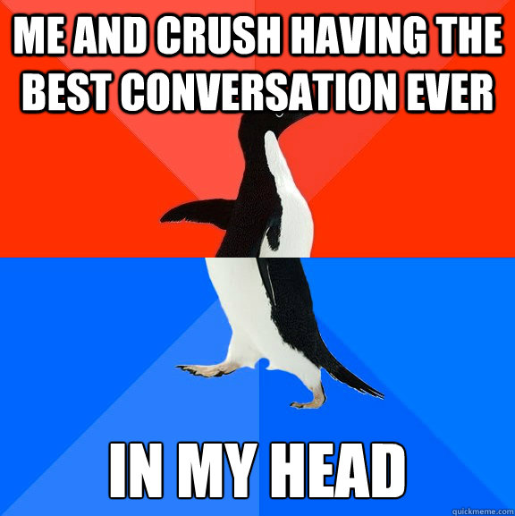 me and crush having the best conversation ever in my head - Socially Awesome Awkward Penguin ...