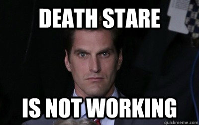 death stare Is not working - Angry Josh Romney - quickmeme