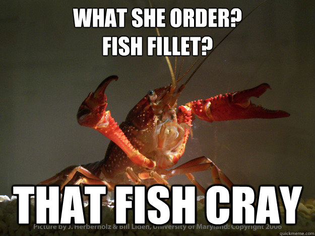 What She order? Fish Fillet? That fish Cray - Cray Fish - quickmeme