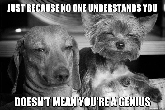 Just because no one understands you doesn't mean you're a genius - Misc - quickmeme