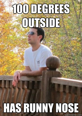 100 Degrees Outside Has Runny Nose - Pensive Basil - quickmeme
