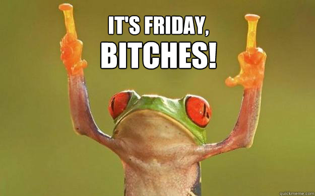 it's friday, Bitches! - fridayfrog - quickmeme