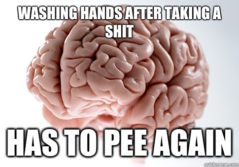 Washing hands after taking a shit Has to pee again - Misc - quickmeme