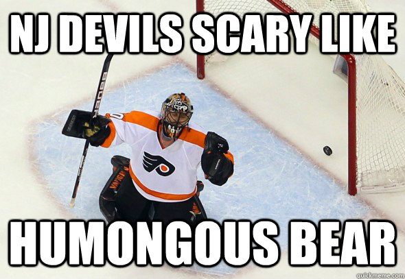 NJ Devils Scary like humongous bear - Bryzgalov Bear - quickmeme